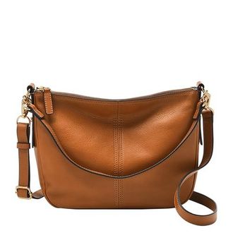 Fossil Womens Jolie Leather Crossbody Purse Handbag, Saddle (Model: ZB7716216)