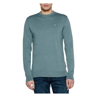 Calvin Klein Cotton Silk Blend CN Sweater - - Knitwear - Herren - Blau - L