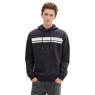 Tom Tailor Herren 1044762 Basic Hoodie Sweatshirt mit Streifen, 29476-Coal Grey, L