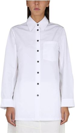 Jil Sander Femme, Blouses et Chemises, Blanc, Taille: 38 FR Cotton Poplin Long Sleeve Shirt