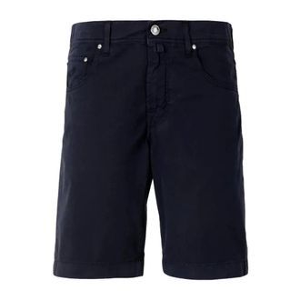 Jacob Cohen Homme, Shorts, Bleu, Taille: W30 Slim Fit Navy Blue Stretch Cotton Bermuda Shorts