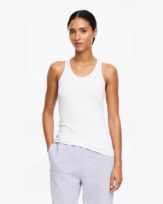 Arket Geripptes Tanktop -Wei&szlig;