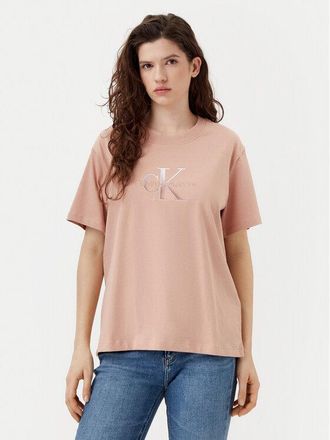 Calvin Klein Jeans T-Shirt Monologo J20J224798 Beige Relaxed Fit
