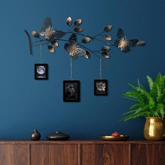 Hanah Home Handmade Decorative Metal Wall Accessory, 93 x 65 x 4 cm | 100% Metal, Unique Hand-Painted Design | Perfect for Home Decor, Adds Elegance & Style