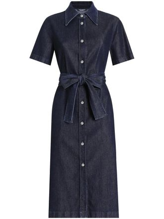 Dolce & Gabbana robe en jean à taille ceinturée - Bleu