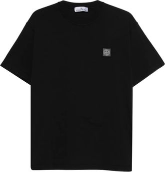 Stone Island logo-patch T-shirt - Schwarz