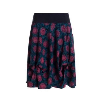 vishes knielanger Ballon-Rock mit Bl&uuml;tenmuster in Schwarz-t&uuml;rkis | Gr&ouml;&szlig;e 2XL (44) | Handgefertigt aus 100% Baumwolle | Ideal f&uuml;r jeden Anlass | Nachhaltige A