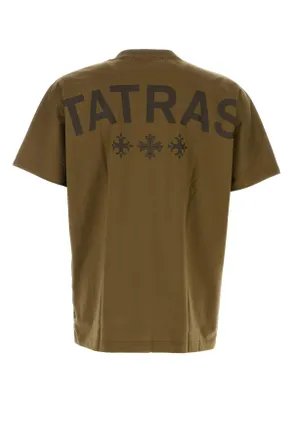 Tatras Mens Army Green Cotton T-Shirt Khaki Exterior Exterior: T-shirts And Polos