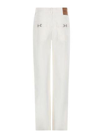 Gucci Loose Fit Cotton Denim Jeans - White