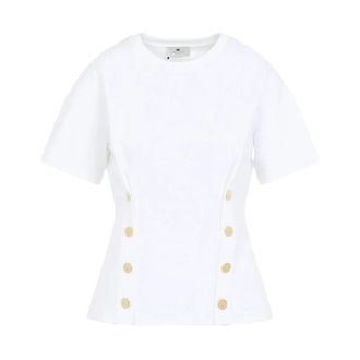 Elisabetta Franchi Maglia Gesso 270 - - Tops - Damen - Wei&szlig; - M