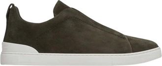 Ermenegildo Zegna Baskets basses Triple Stitch - Homme - Chaussures - Vert - Taille: 41 1/2 EU