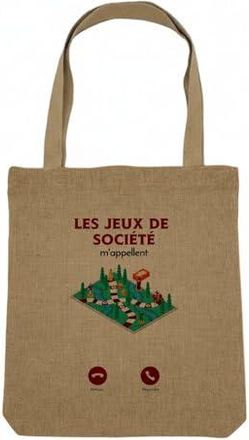 Fabulous Sac Shopping Tote Bag Aspect Lin - Les Jeux de Soci&eacute;t&eacute; MAppellent Loisir Board Games - Sac de Courses Toile Epaisse 360g Beige Naturel Cabas Port&eacute; Epa