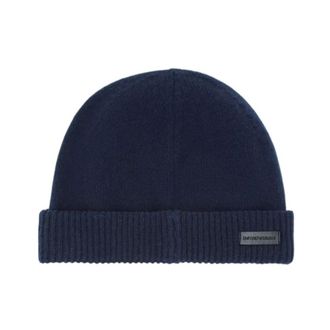 Emporio Armani Pure Cashmere Beanie - - Accessories - unisex - Blau - L