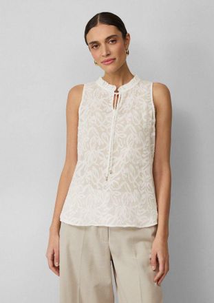 s.Oliver Blusentop Bluse Semitransparentes Top mit Tunika-Ausschnitt und R&uuml;schen