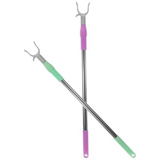 OSALADI Toyvian 2 St&uuml;ck Ausziehbare Kleiderstangen aus Edelstahl Teleskop Garderobenstangen Verstellbar Haushaltsbekleidungsstangen f&uuml;r Balkon Vielseitig Verw