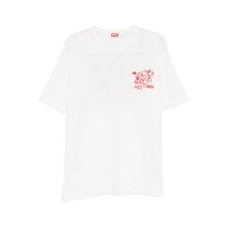 Kenzo Rundhals-T-Shirt mit kurzen &Auml;rmeln - - Tops - Herren - Wei&szlig; - L