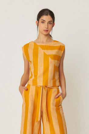 SKFK Damen vegan Bluse Lesia Gelb