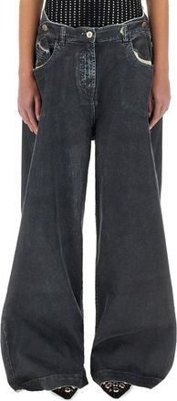 The Attico Cotton-Blend Trousers - Charcoal