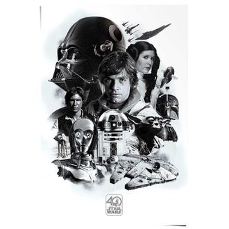 Reinders Poster, Star Wars 40th Anniversary, Hobbyraum, Poster, Wanddeko, Room Decor, 150 gr. gl&auml;nzend Bilderdruckpapier, Schwarz, 91,5 x 61