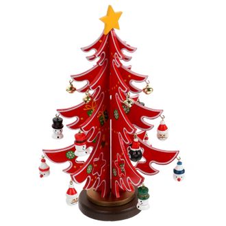 DOITOOL Holz Weihnachtsbaum Schmuck K&uuml;nstlicher Weihnachtsbaum Modell Heimdekoration Tischdekoration f&uuml;r Weihnachtsfeiern Umweltfreundliches Material