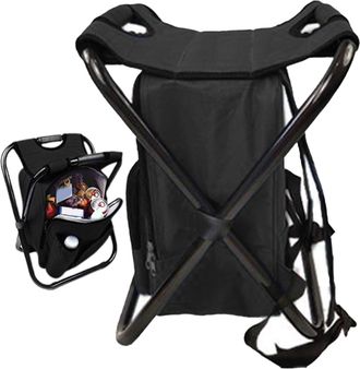 Generic Klappstühle für den Außenbereich, Klappstuhl, Rucksack-Kühltasche, Camping, Recliner für Hiking Fishing, Bergsteigen, Picknick, Garten, Balkon, Backya
