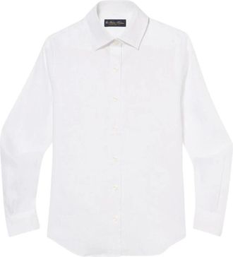 Brooks Brothers Femme, Blouses et Chemises, Blanc, Taille: 44 FR Chemise en lin avec logo