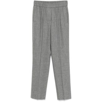 PESERICO Elastische Taille Wollmischungshose - - Trousers - Damen - Grau - L