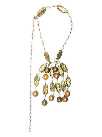 Giorgio Armani collier serti de perles à pendentif feuille (années 1990)