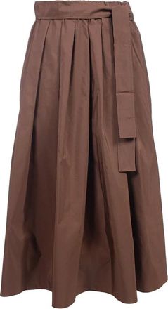 Max Mara Femme, Jupes, Brun, Taille: 34 FR Gonna midi pieghe in vita