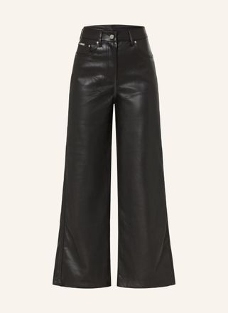 Calvin Klein Jeans Marlenehose In Lederoptik schwarz