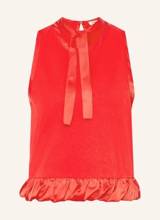 Sandro Sandro Top Im Materialmix Mit Schluppe rot