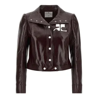 Courr&egrave;ges Femme, Vestes, Rouge, Taille: 36 FR Veste Vinyle R&eacute;&eacute;dition