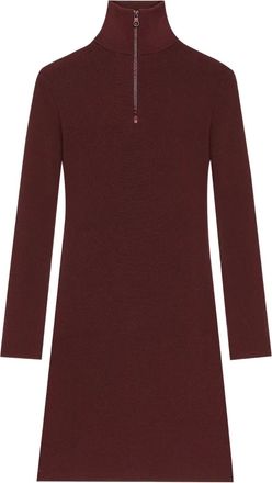 Courrèges robe courte zippée à col montant - Rouge