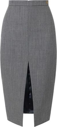 Elisabetta Franchi Femme, Jupes, Gris, Taille: 44 FR Jupe crayon