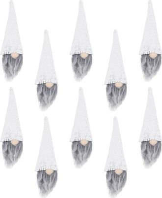 Vosarea 10 St&uuml;cke Weihnachten Flaschen Deko, Weinflasche Abdeckung Mini Weihnachtsm&uuml;tzen f&uuml;r Flaschen Gesichtslose Weihnachtsmann Weihnachtsm&uuml;tze Nikolausm&uuml;tz