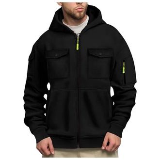 Generic Sweat A Capuche Homme Sweatshirts Pull Polaire Marque Chaude Militaire Manches Longues Sweat-Shirts Zipp&eacute; De Sport Grandes Tailles Veste De Travail av