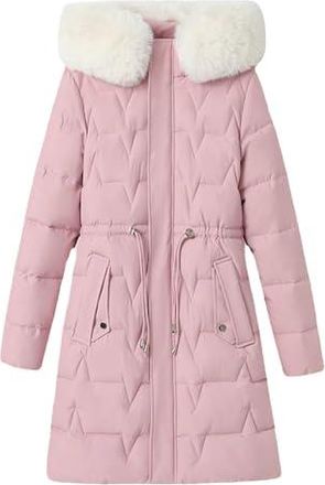 Generic Blouson Hiver Femme Doudoune Femme Chaude Puffer For Women Mid Length Fashion Winter Warm Parka Coat Quilted Down Coat With Hood Manteau Equitation Ma