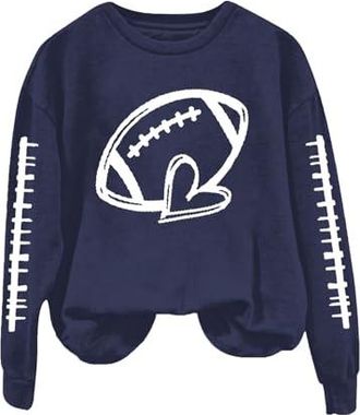 Generic Sweat-shirt pour femme - Imprim&eacute; graphique britannique - Haut surdimensionn&eacute; - Col rond - Manches longues - Automne - Hiver - D&eacute;contract&eacute; - Confortabl