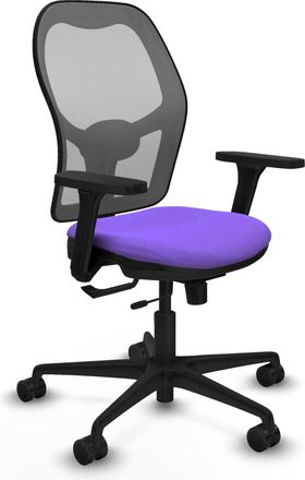 Piqueras y Crespo B&uuml;rostuhl mit R&uuml;ckenlehne und 3D-Armlehnen, h&ouml;henverstellbare Lendenwirbelst&uuml;tze, ausgestattet mit Syncro/Translack und Schaumstoff, Grau/Lila