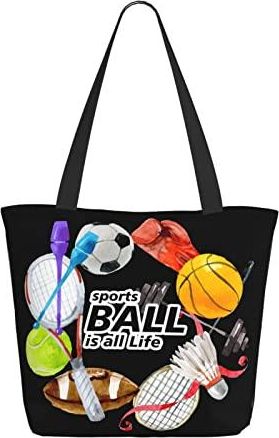 AOOEDM Balls Is All Life Ladies Shopping Bag 13x11x7in.Le cadeau parfait pour la Saint-Valentin.Cest de la Saint-Valentin pour maman, fille, &eacute;pouse, etc