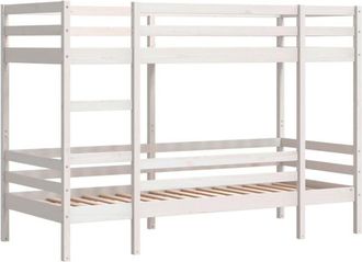 vidaXL Vidaxl - Lit superpos&eacute; sans matelas blanc 75x190 cm bois de pin massif