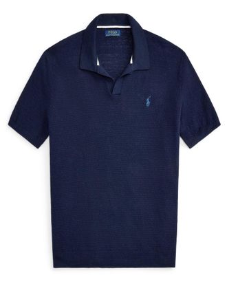 Ralph Lauren Strick-Poloshirt mit Variokragen und Logo-Stickerei in