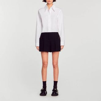 Sandro Shorts mit hohem Bund aus Tweed