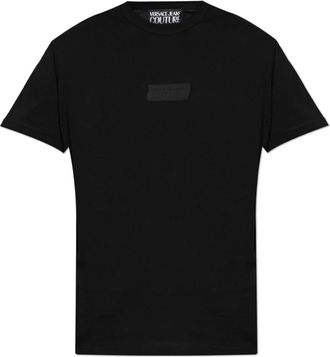Versace Jeans Couture Homme, Tops, Noir, Taille: 2XL T-shirt avec un patch logo en caoutchouc