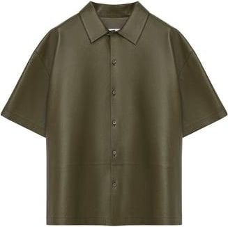 Loewe Chemise à manches courtes en cuir dagneau nappa