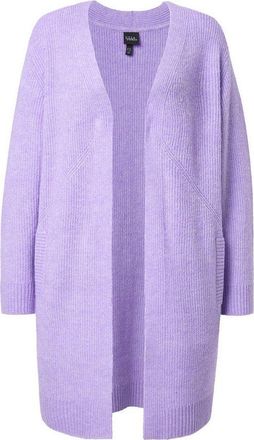 Ulla Popken Strickjacke Long-Strickjacke Rippstrick ohne Verschluss
