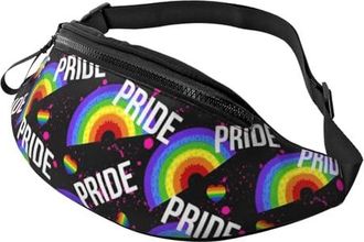 Generic Fiert&eacute; Lgbt Rainbow Sac &Agrave; Bandouli&egrave;re R&eacute;glable Sacs Banane Polyvalent Sacoche Ceinture Pour Camping Festival Jogging 14X35Cm
