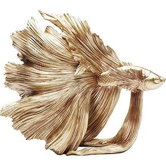 Kare Design Design Deko Figur Betta Fish, Gold, Deko Objekt, Fisch, Handgefertigt, 27x24x14 cm (H/B/T)