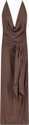 Federica Tosi Femme, Robes, Brun, Taille: 40 FR Longue robe dos nu &agrave; col licou