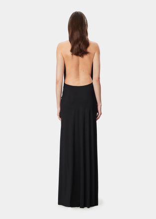Amazu&igrave;n Womens Long Dress Joele Black Polyamide